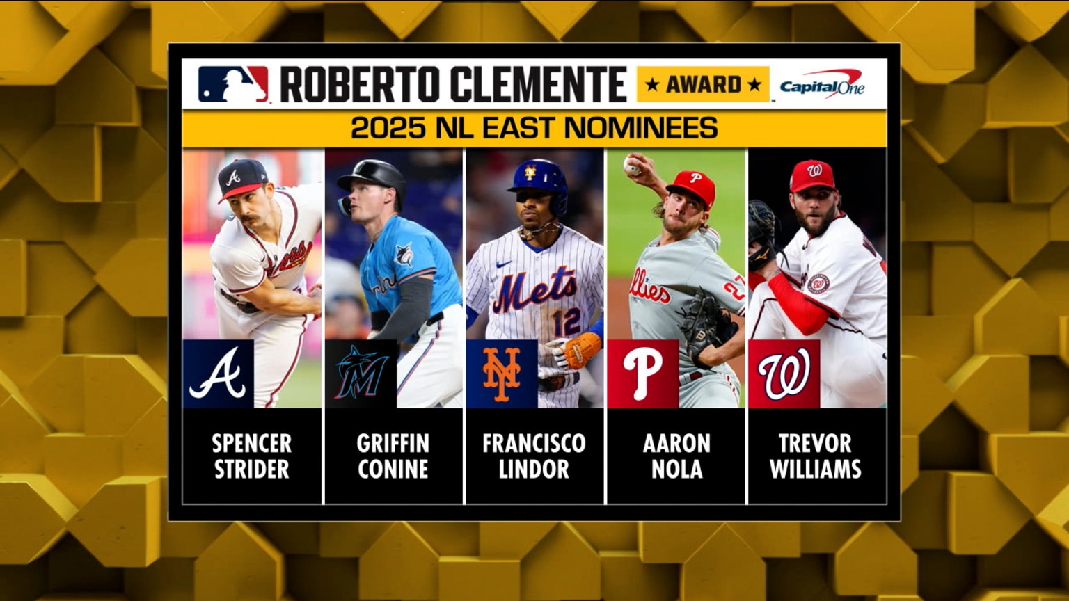NL East nominees for 2025 Roberto Clemente Award | 09/15/2025 | New ...