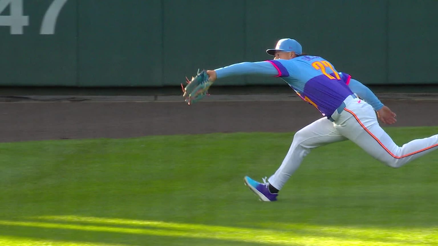 Jordan Beck makes a sliding catch | 04/20/2025 | Colorado Rockies