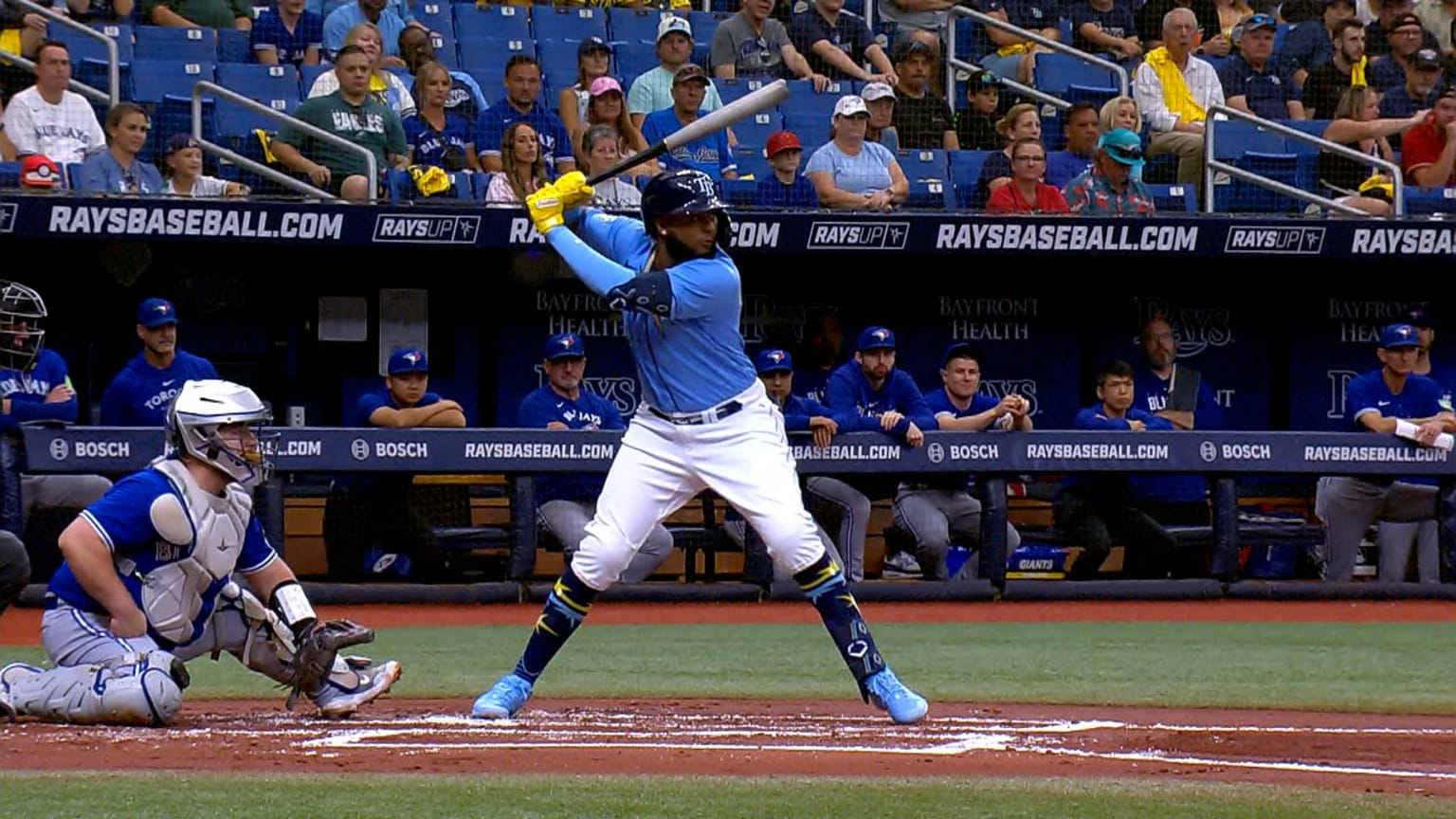 1er hit productor de Caminero en la MLB | 24/09/2023 | Los Rays de ...