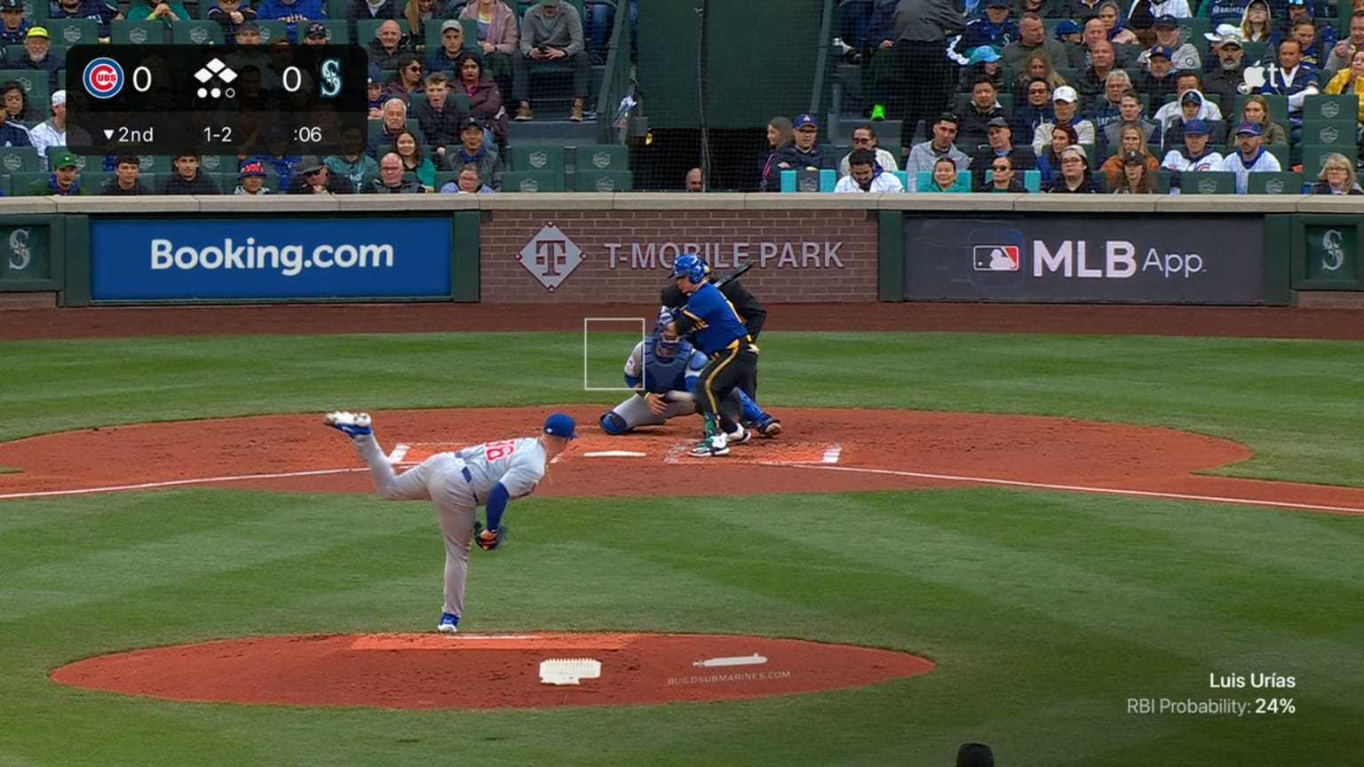 Luis Urías' RBI hit-by-pitch | 04/12/2024 | Seattle Mariners