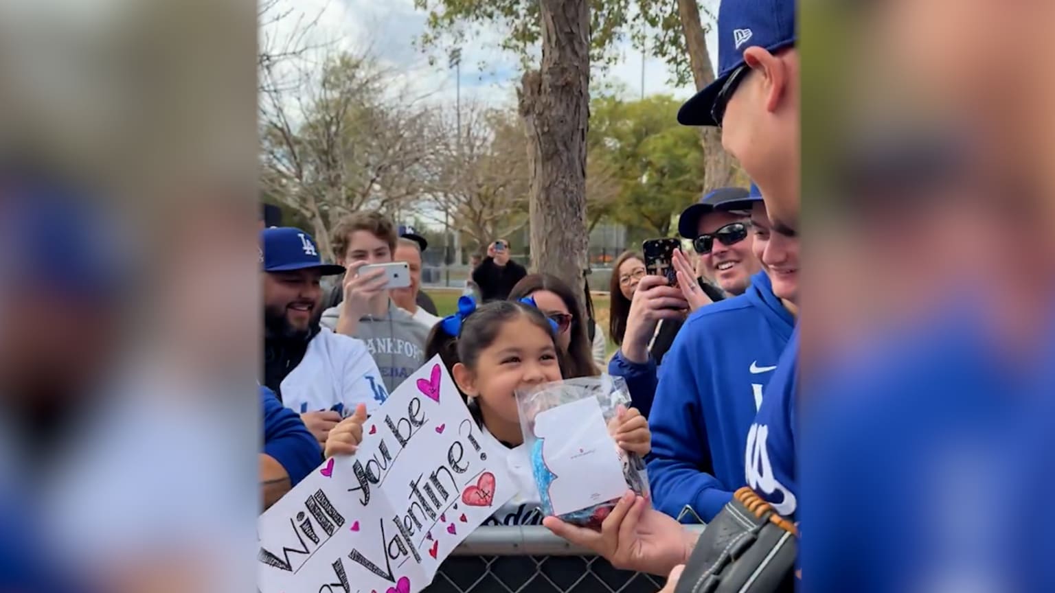 Dodgers players gift Valentine's Day baseballs | 02/14/2025 | Los ...