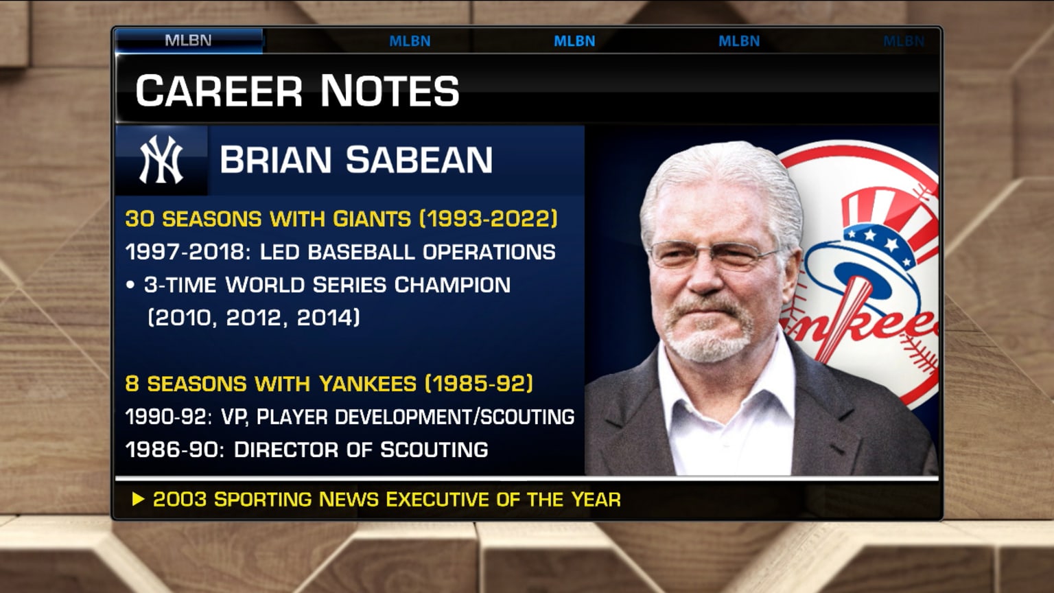 Brian Sabean set to rejoin Yankees front office | 01/04/2023 | MLB.com