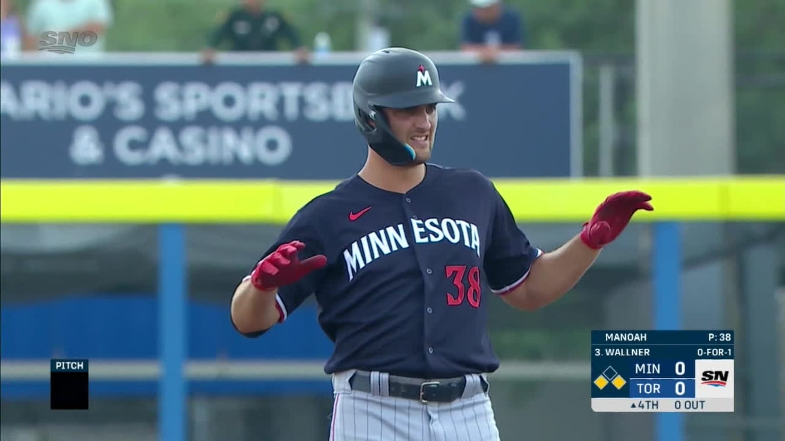 Matt Wallner lines an RBI double to deep left-center | 03/08/2023 ...