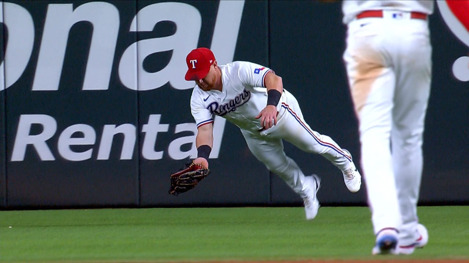 Calhoun lays out to make a superb catch in the 9th | 08/31/2022 | Texas ...