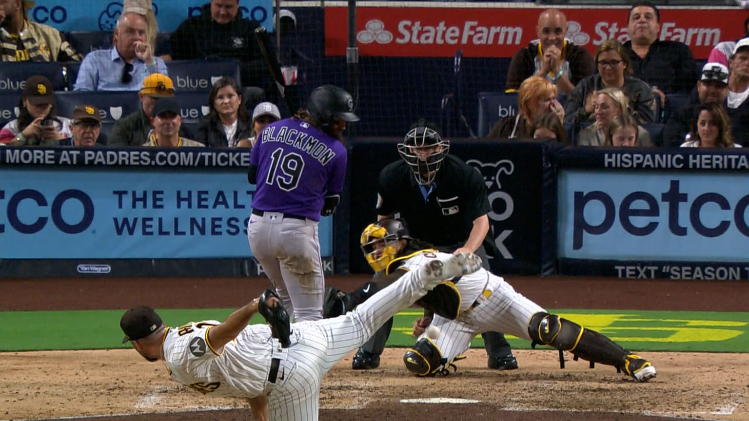 Charlie Blackmon gets hit by pitch with bases loaded | 09/18/2023 | Colorado Rockies