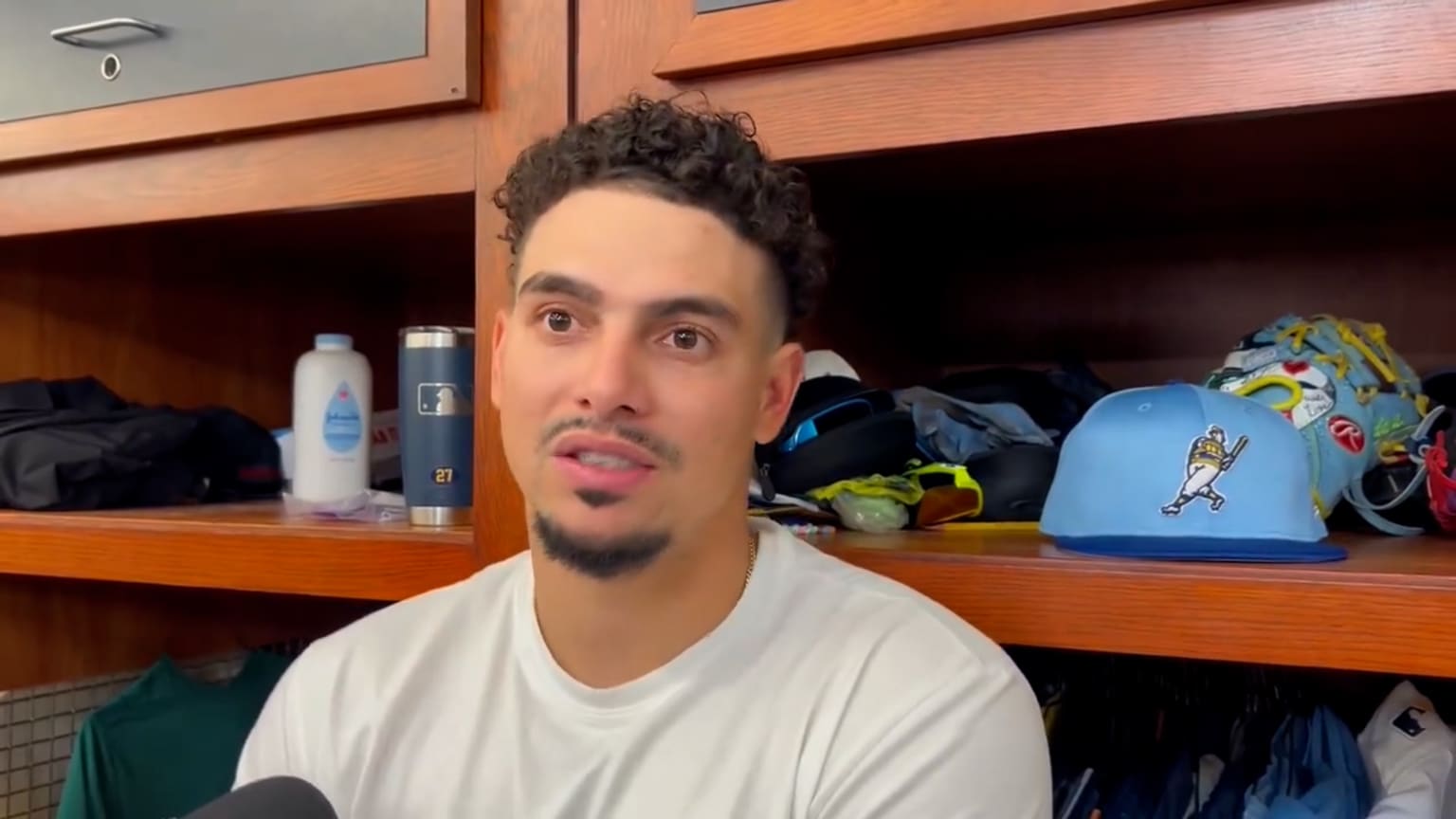 Willy Adames talks absence of Christian Yelich | 08/16/2024 | Milwaukee ...