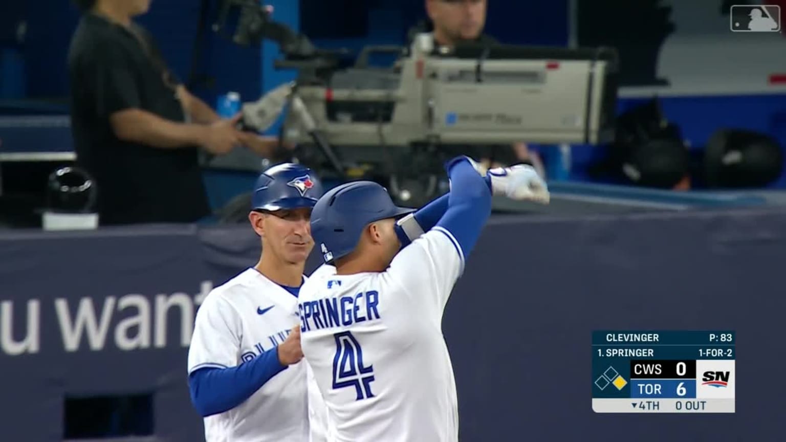 George Springer laces a line drive to left field | 04/25/2023 | Toronto ...