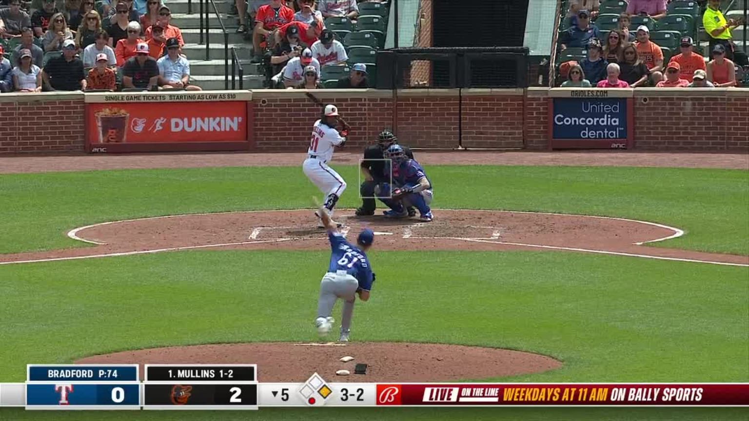 Cody Bradford gets Cedric Mullins on a foul tip | 05/28/2023 | Texas ...