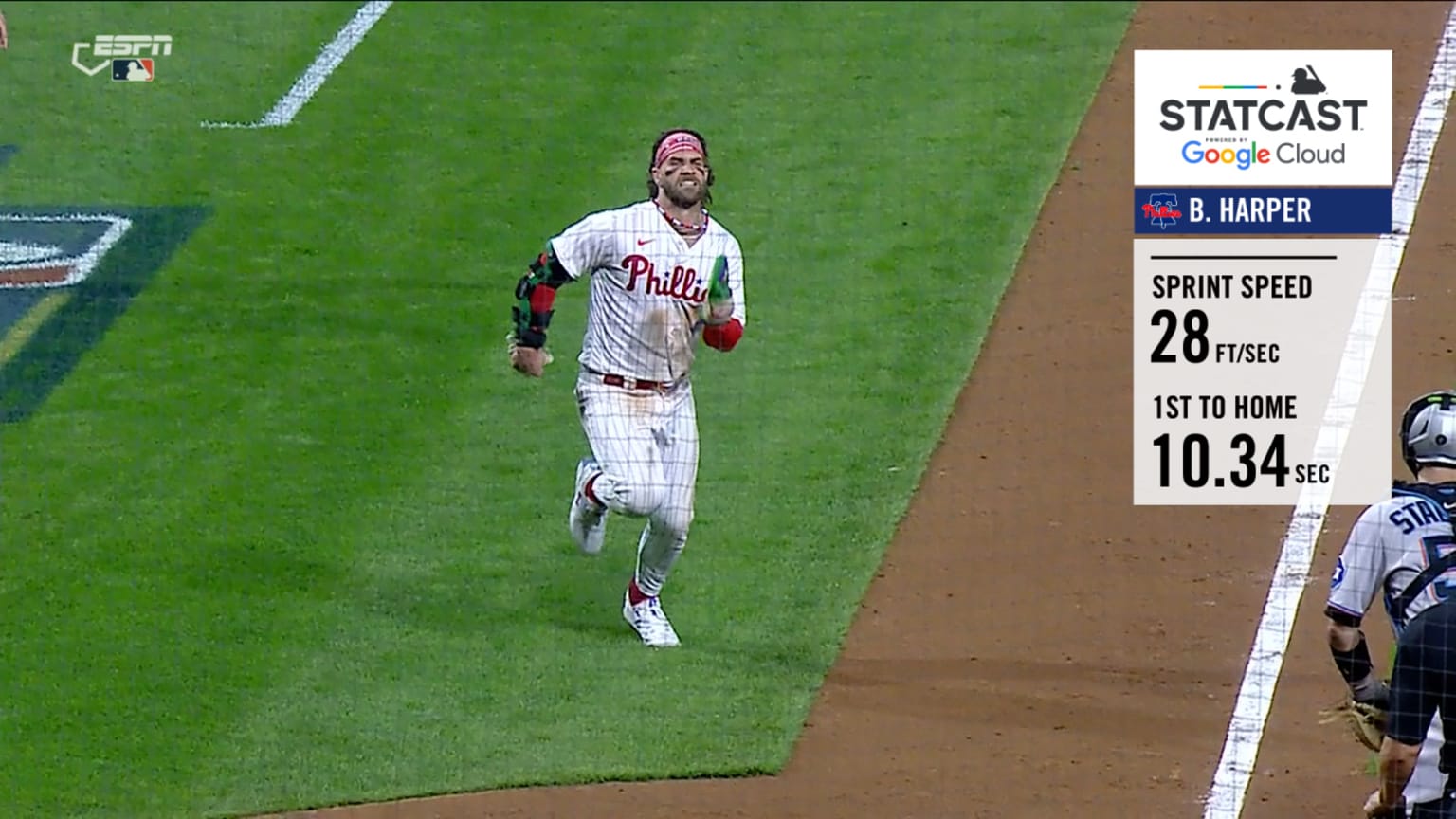 Bryce Harper corre de 1B a home en 10.34 segundos | 03/10/2023 | Los ...