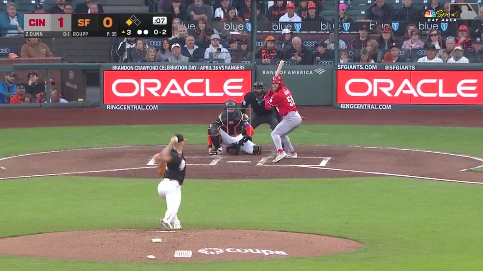 Blake Dunn flies out to center fielder Jung Hoo Lee. | 04/08/2025 | MLB.com