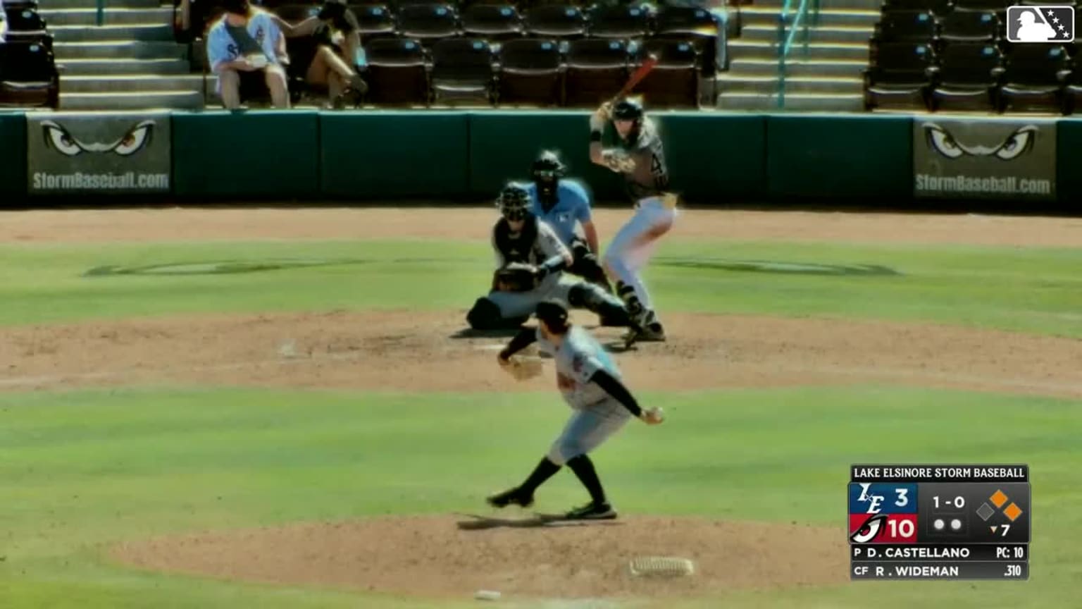 Ryan Wideman doubles (16) on a sharp line drive to left fielder Cesar ...