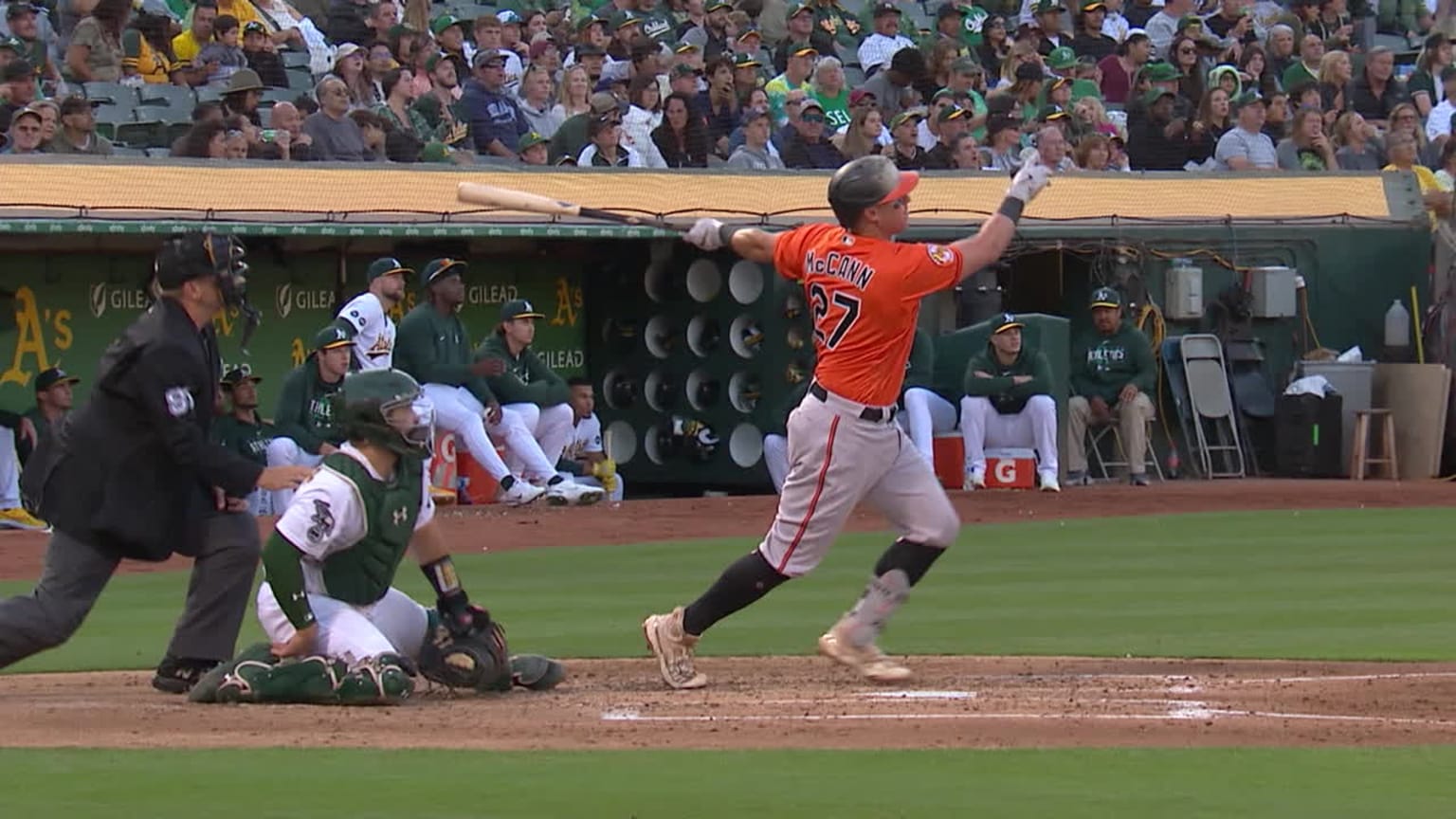 James McCann hits a solo homer to left-center field | 08/19/2023 | New ...