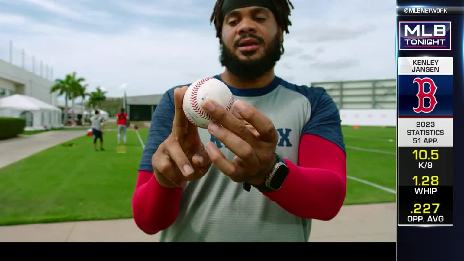 Kenley Jansen gives a demonstration of his cutter | 03/05/2024 | Boston ...