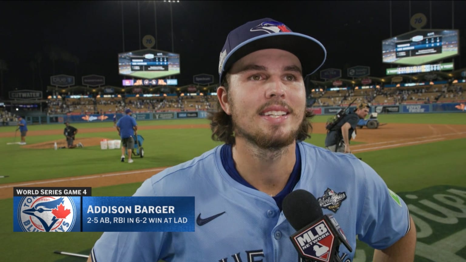 Addison Barger discusses the Blue Jays' Game 4 win | 10/29/2025 | MLB.com