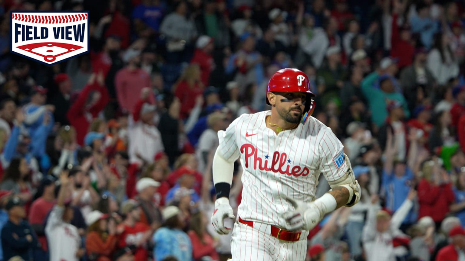 Field view of Nick Castellanos' homer | 04/14/2025 | Philadelphia Phillies