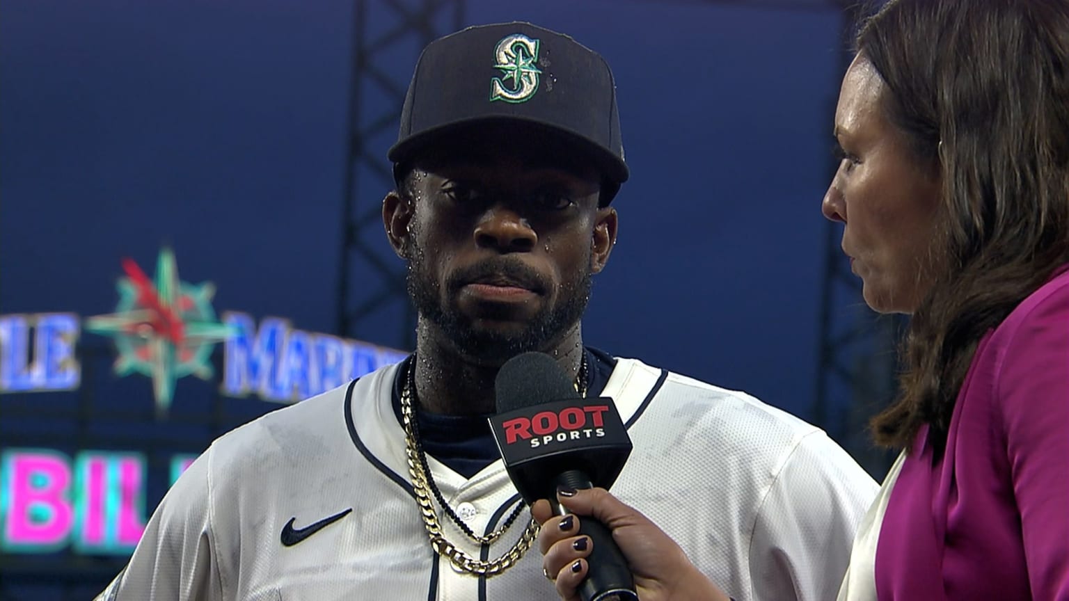 Ryan Bliss on the field postgame after 4-2 win | 05/28/2024 | Seattle ...