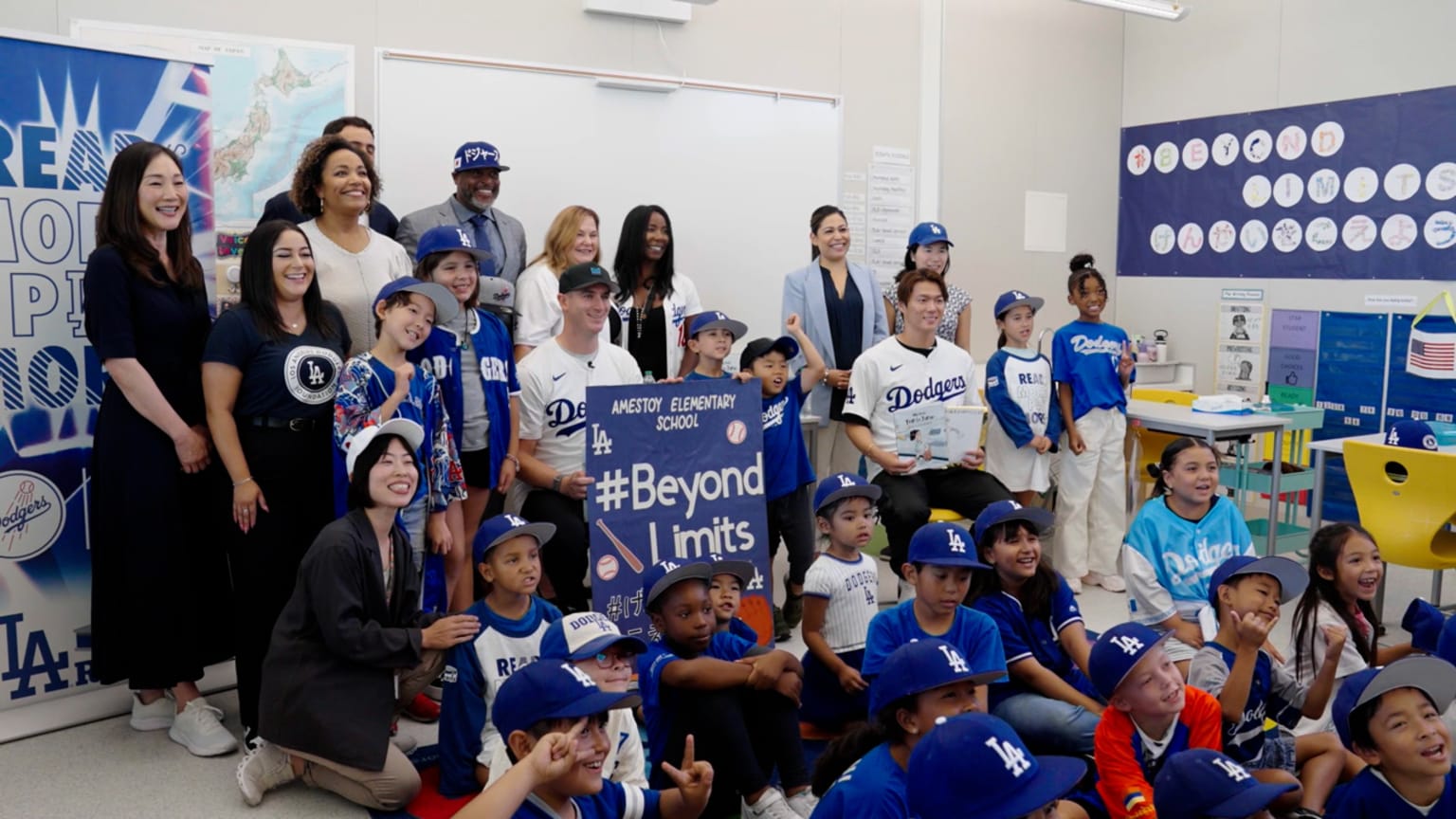 Dodgers read to children through LA Reads program | 08/21/2024 | Los ...