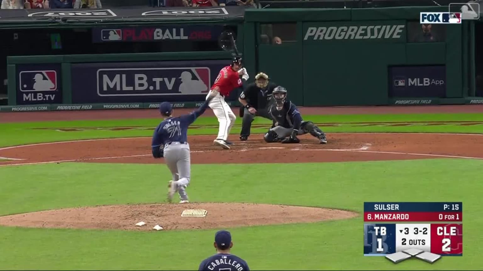 Cole Sulser poncha a Kyle Manzardo | 12/09/2024 | Los Rays de Tampa Bay