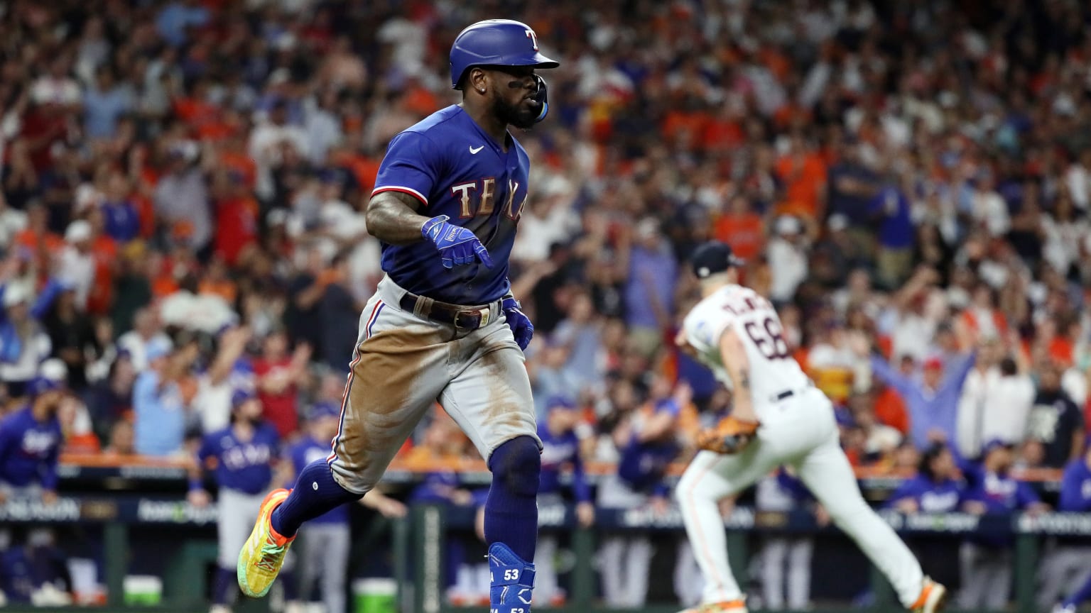 Adolis García sets Rangers postseason RBI record | 10/23/2023 | Texas ...