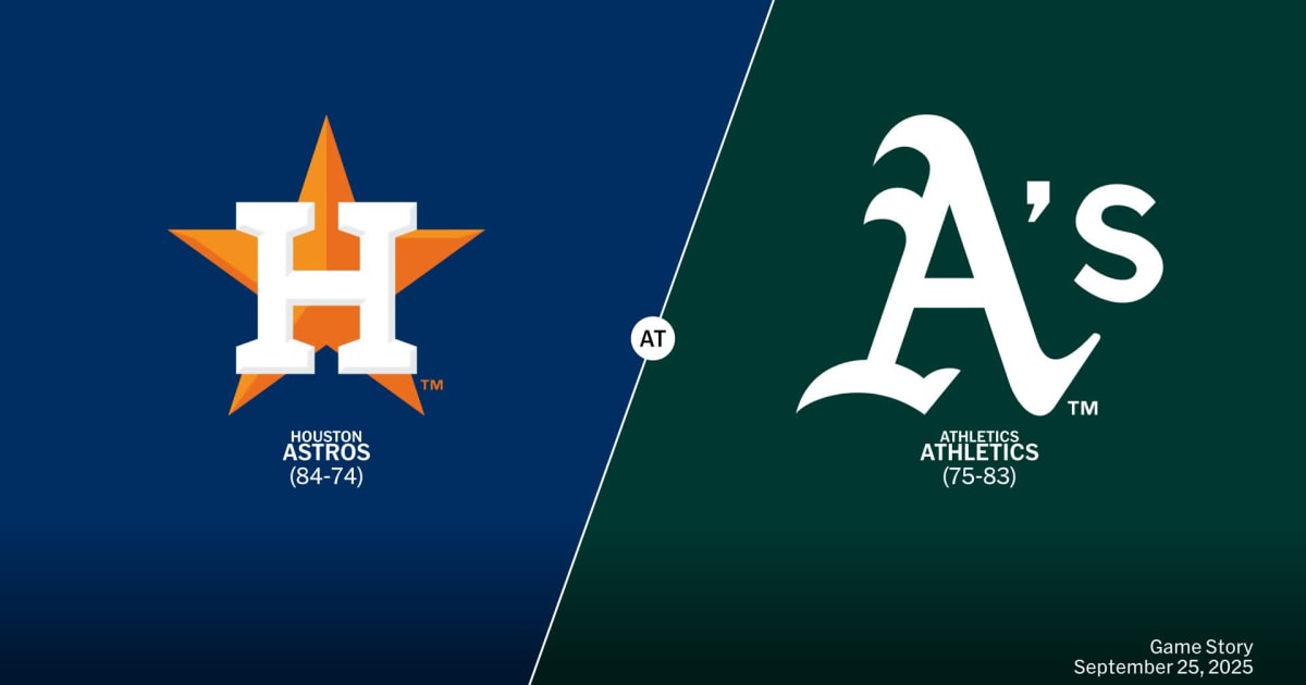 Houston Astros at Athletics Game Story, Scores/Highlights - 09/25/2025 ...
