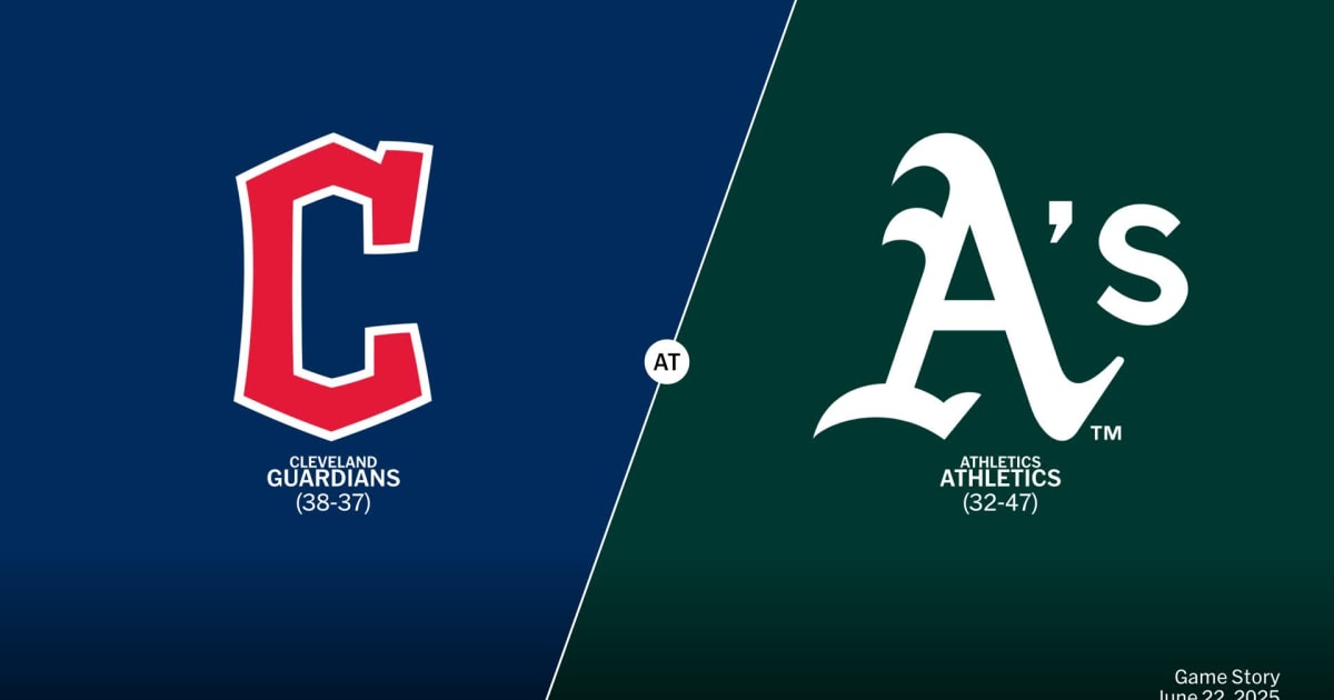 Cleveland Guardians at Athletics Game Story, Scores/Highlights - 06/22 ...