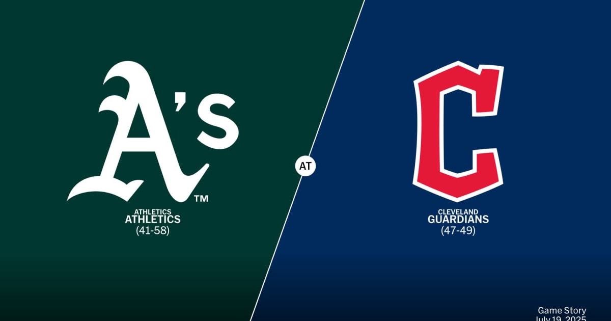 Athletics at Cleveland Guardians Game Story, Scores/Highlights - 07/19 ...
