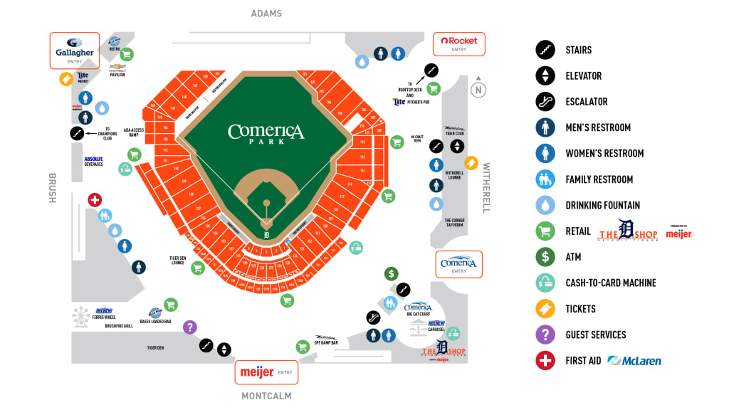 Comerica Park Seating Map | Detroit Tigers