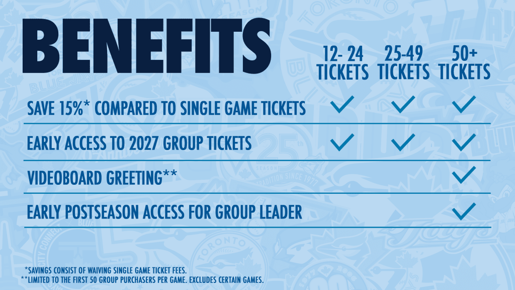 Group Tickets | Group Seats | Toronto Blue Jays