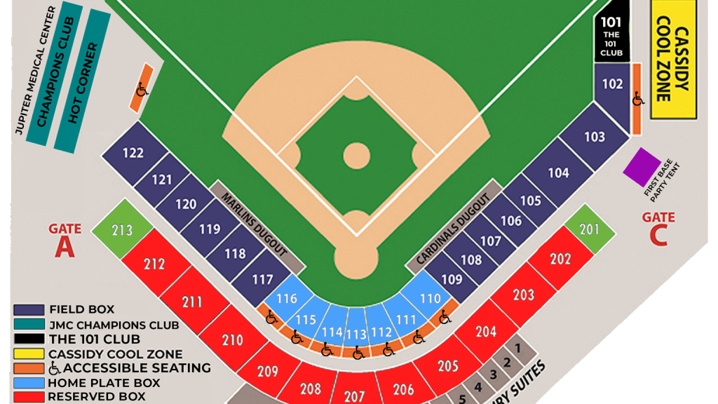 Row Seat Number Roger Dean Stadium Seating Chart - Infoupdate.org
