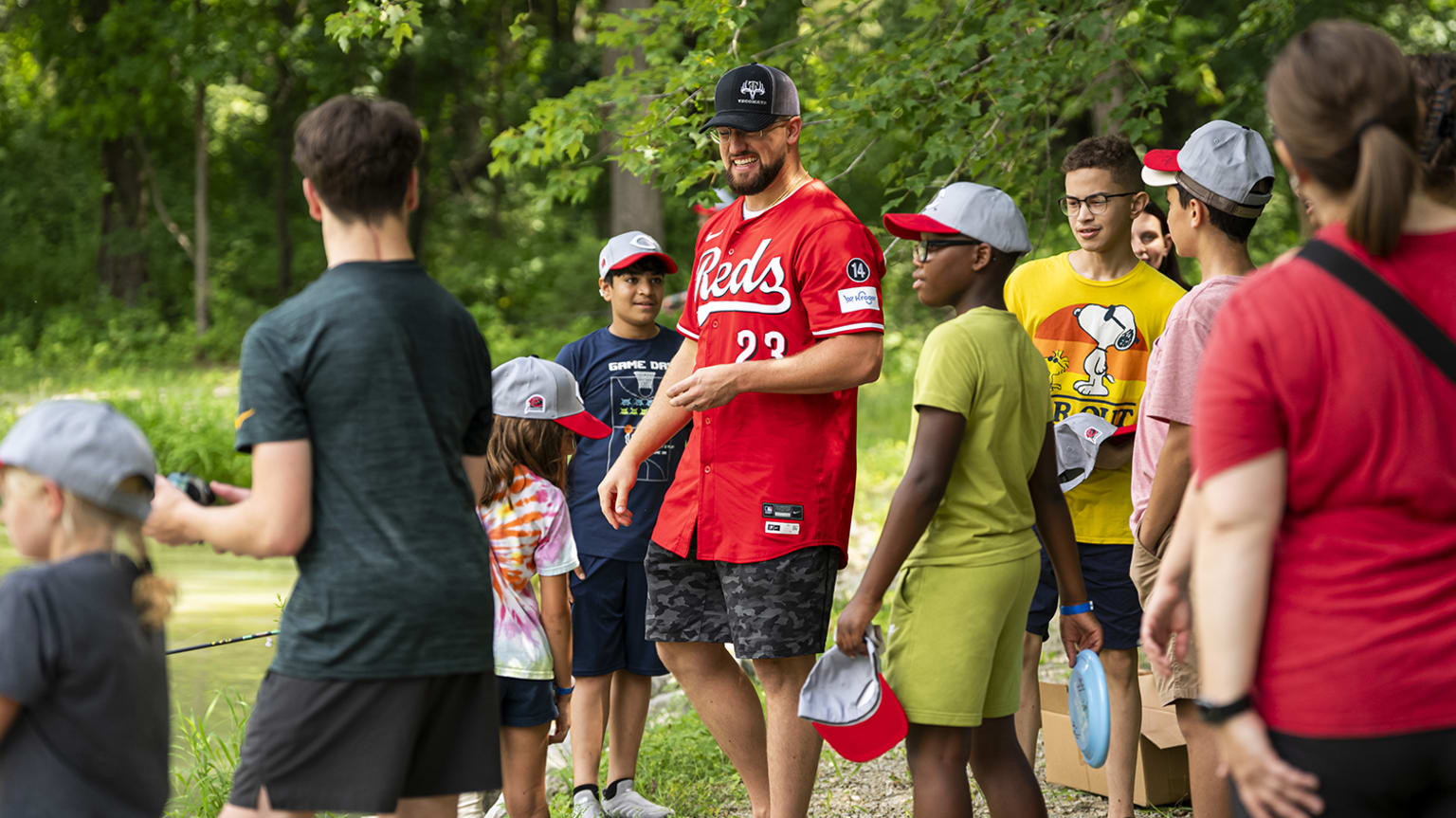 Graham Ashcraft, Andrew Abbott, Scott Barlow fish with NjoyItAll campers