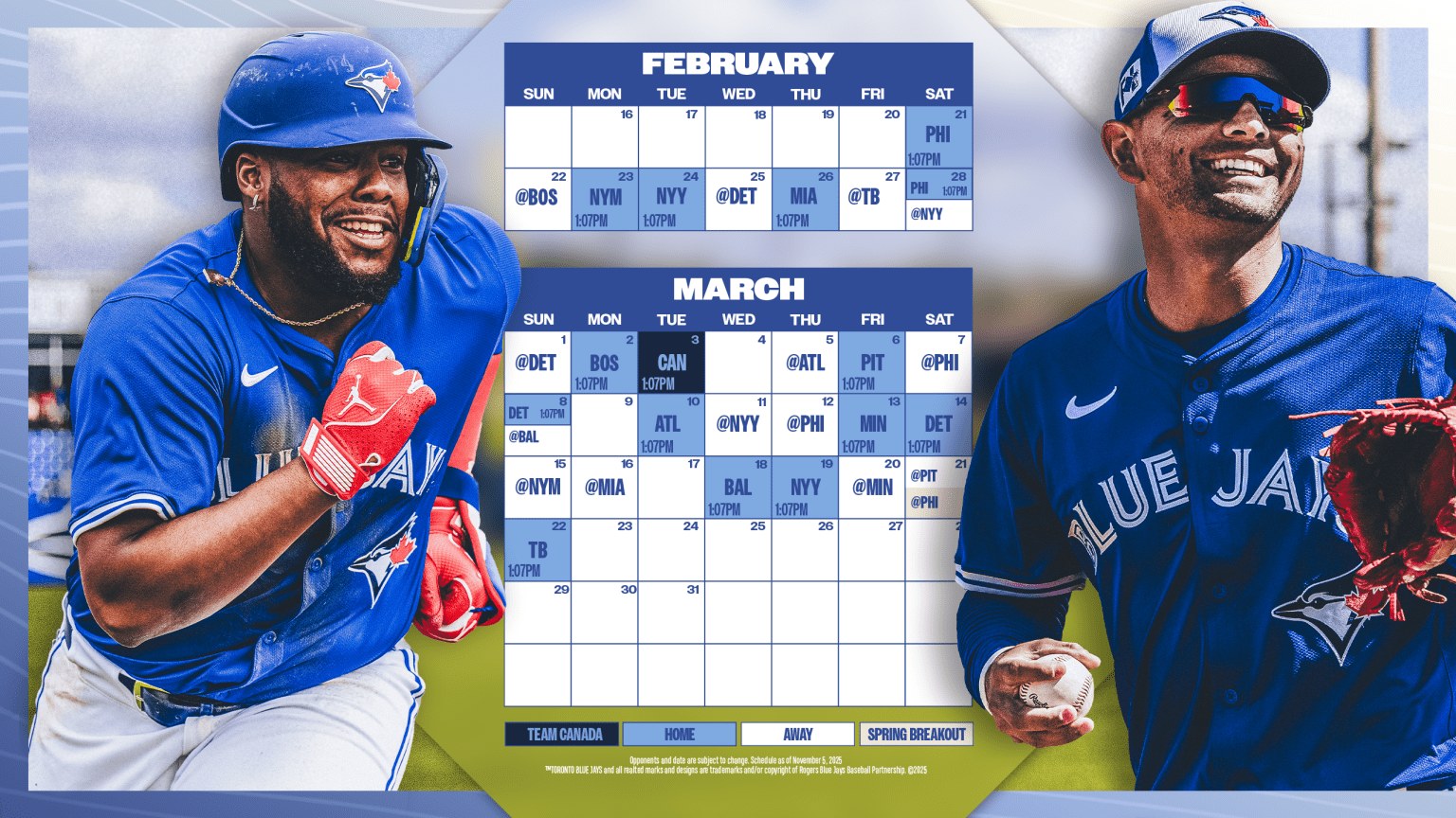Spring Training Schedule | Toronto Blue Jays