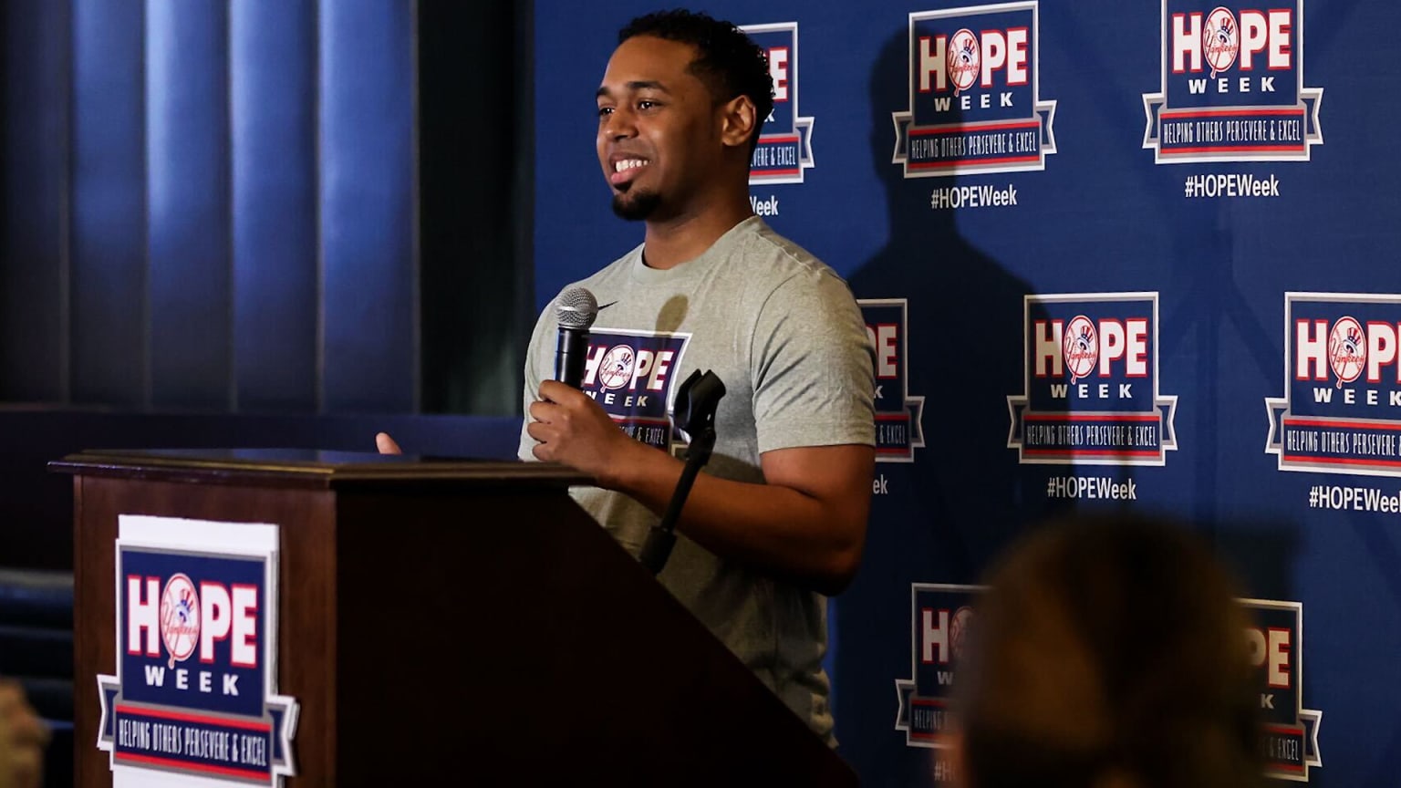 Yankees honor Rehan Staton to begin HOPE Week