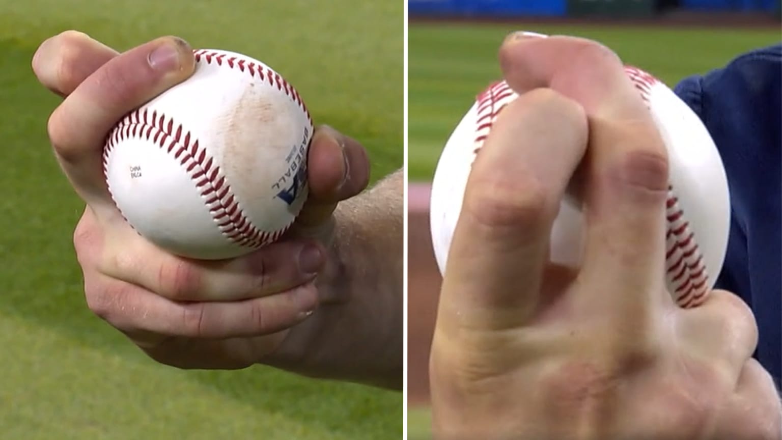 Crazy pitch grip at MLB Draft Combine