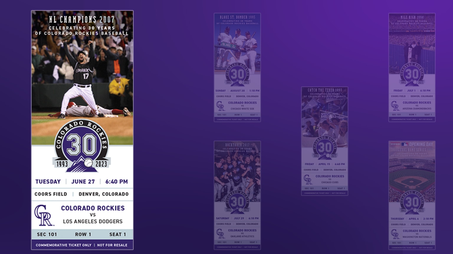 Commemorative Tickets | Colorado Rockies