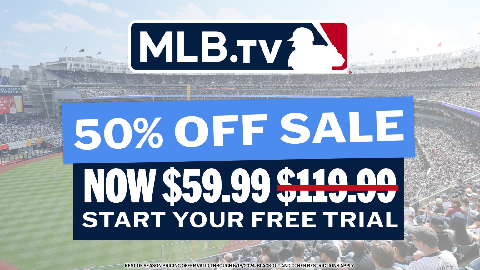 MLB.TV 50 percent off sale 2024