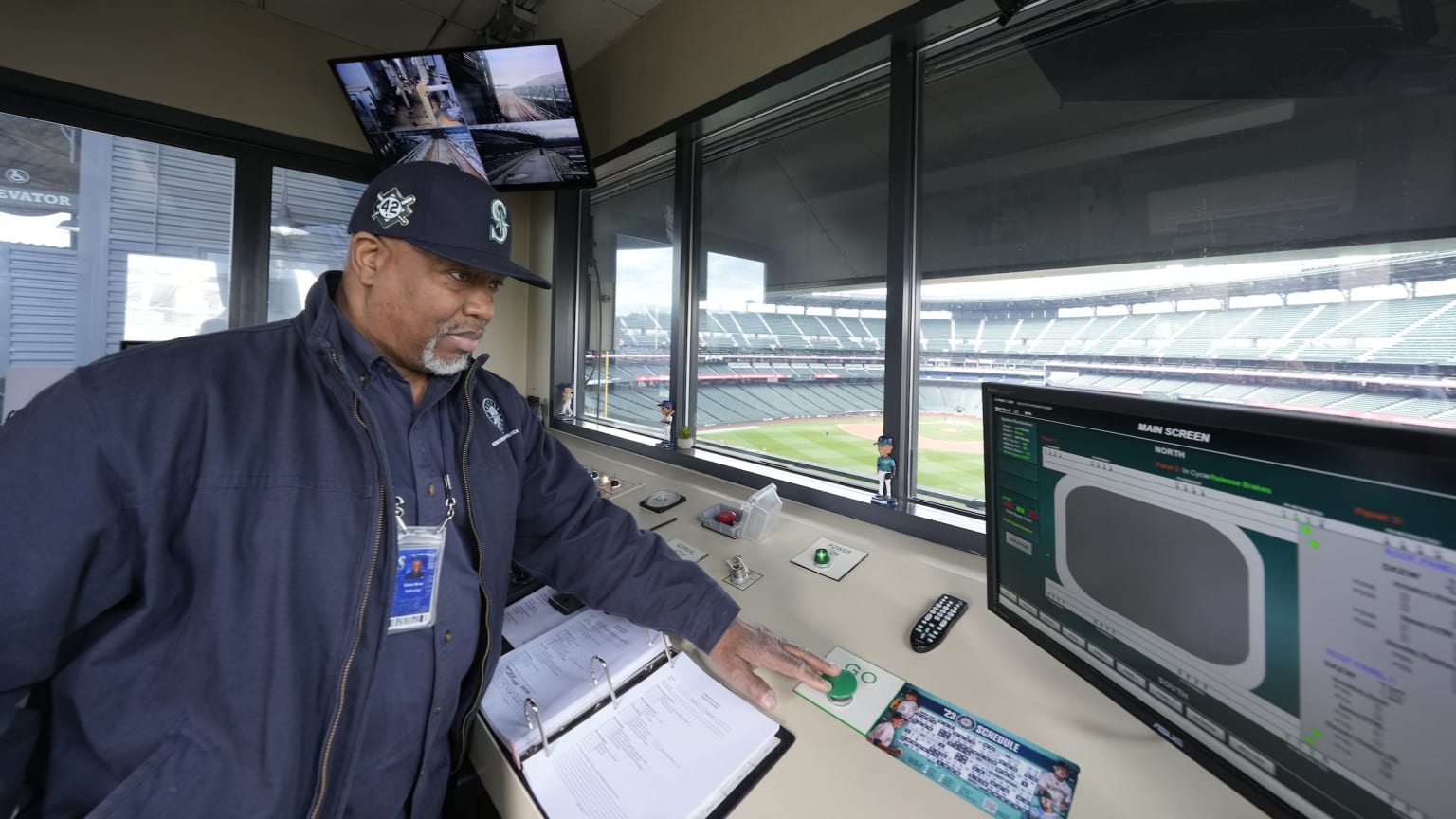 Vance Akres operates T-Mobile Park roof
