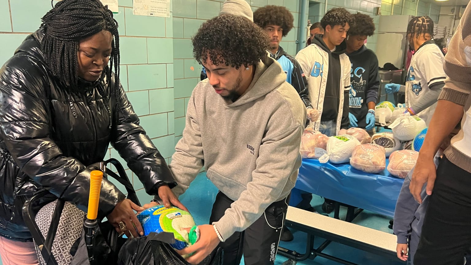 Dellin Betances Thanksgiving community event