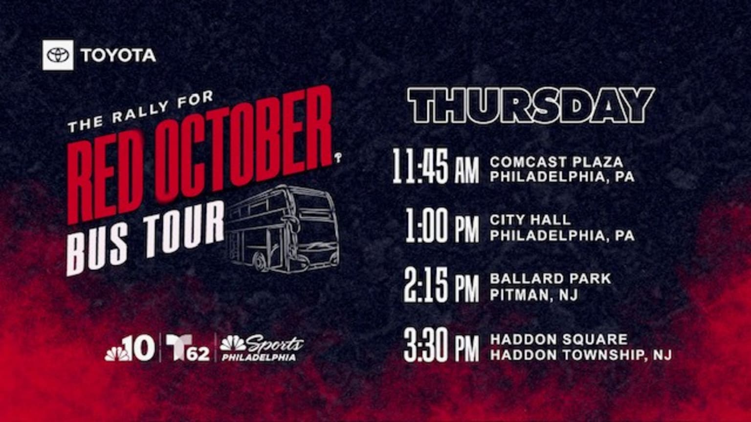 Phillies' The Rally for Red October Bus tour kicks off Oct. 2, 2025