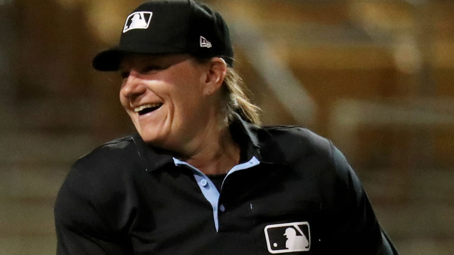 Female umpire Jen Pawol at MLB Spring Training