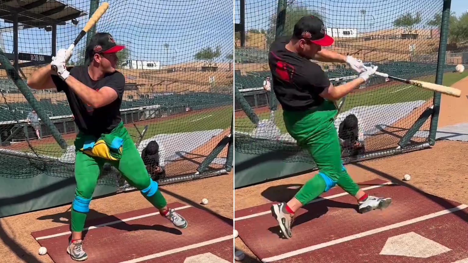 Prospects wear Halloween costumes for Fall League batting practice