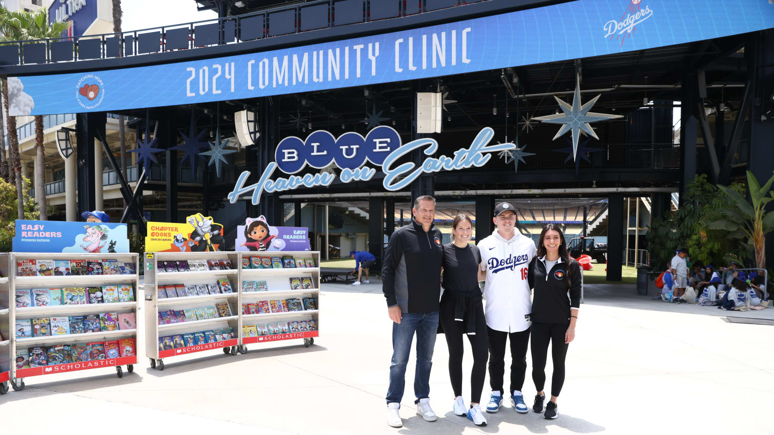 Will Smith, wife host elementary schoolers at Dodger Stadium