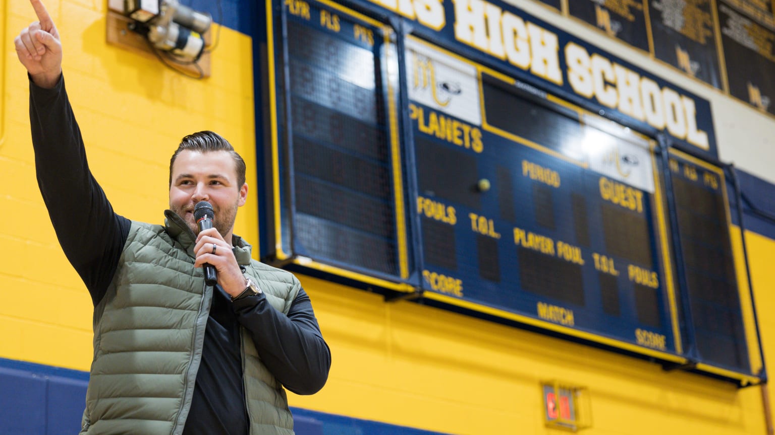 David Bednar's high school retires number