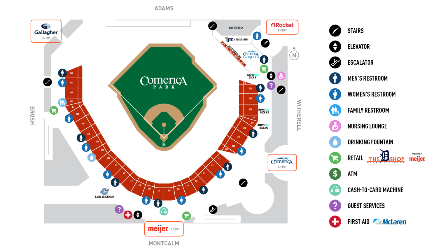 Comerica Park Seating Map | Detroit Tigers