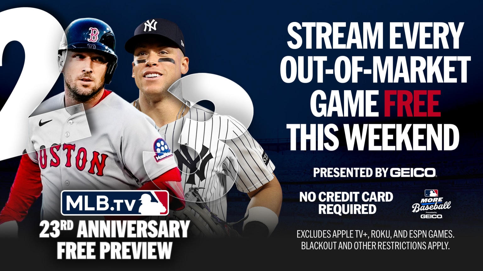¡Es nuestro 23er aniversario! Celébralo con nosotros y disfruta GRATIS de MLB.TV