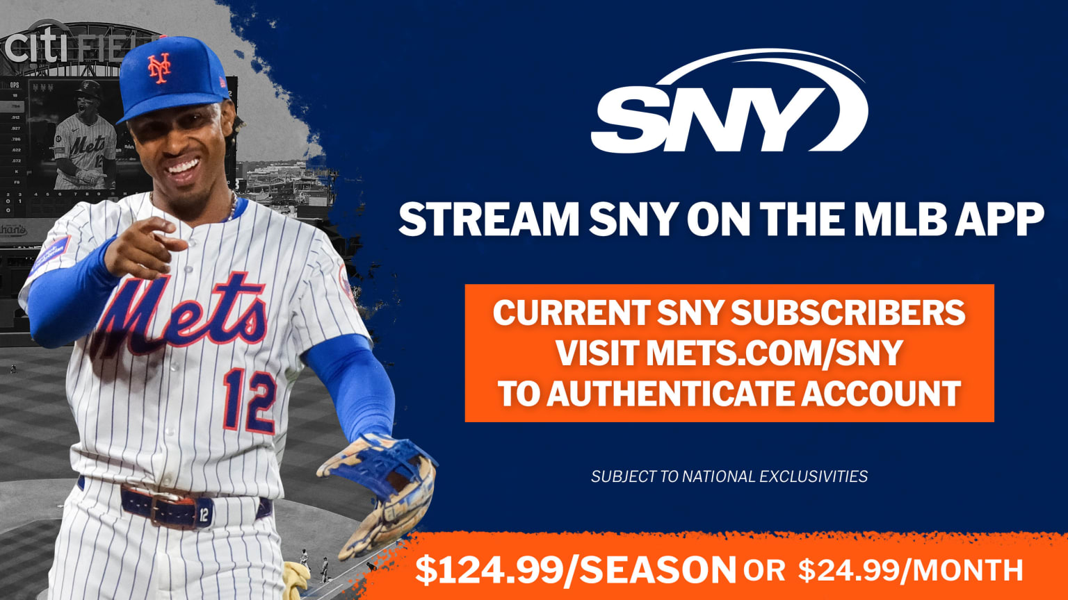 SNY, MLB streaming games for 2026