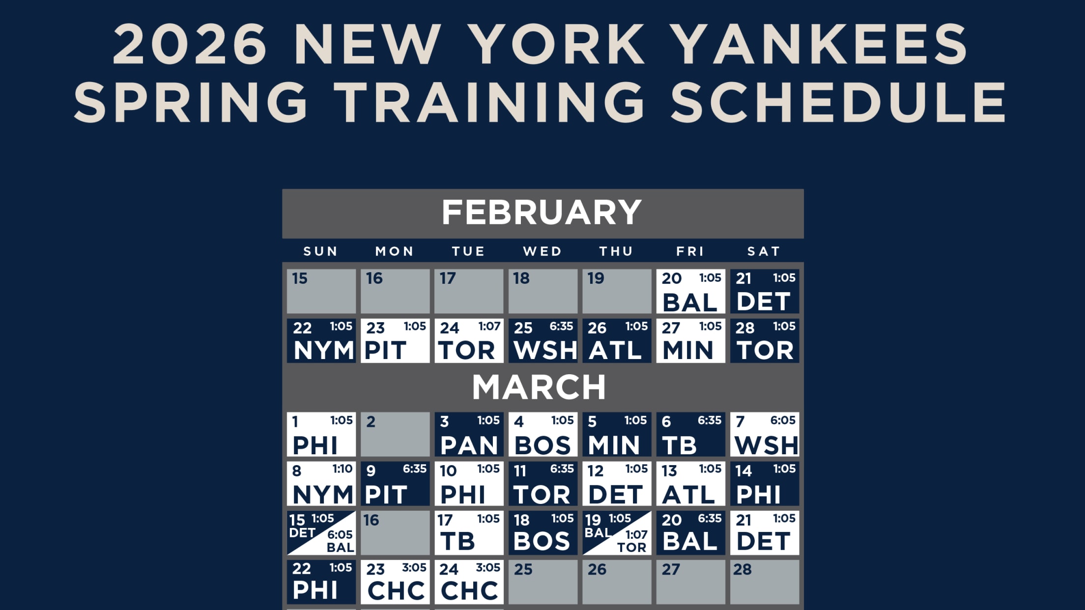 Yankees Printable Schedule | New York Yankees