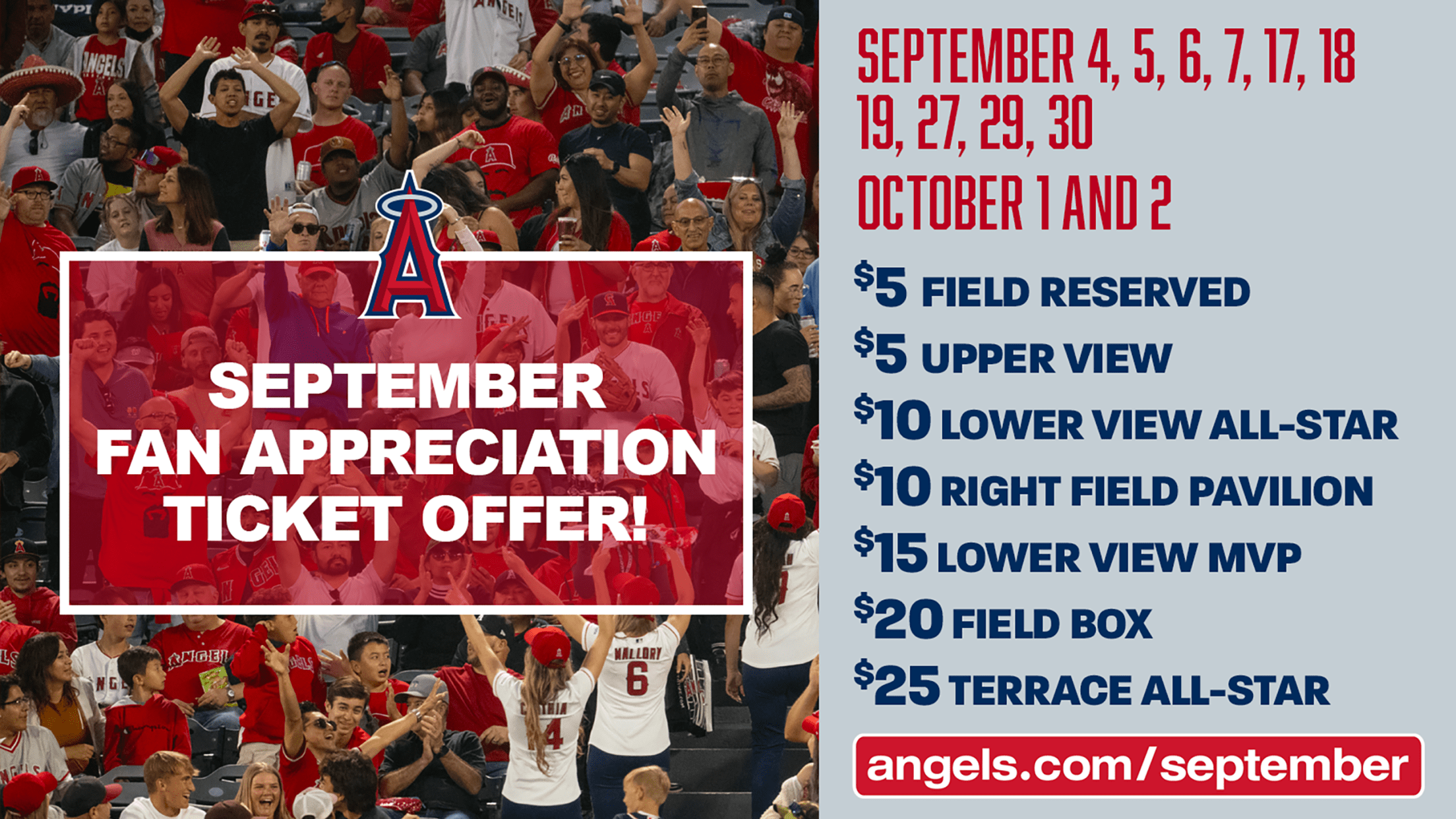 September Fan Appreciation Ticket Offer | Los Angeles Angels