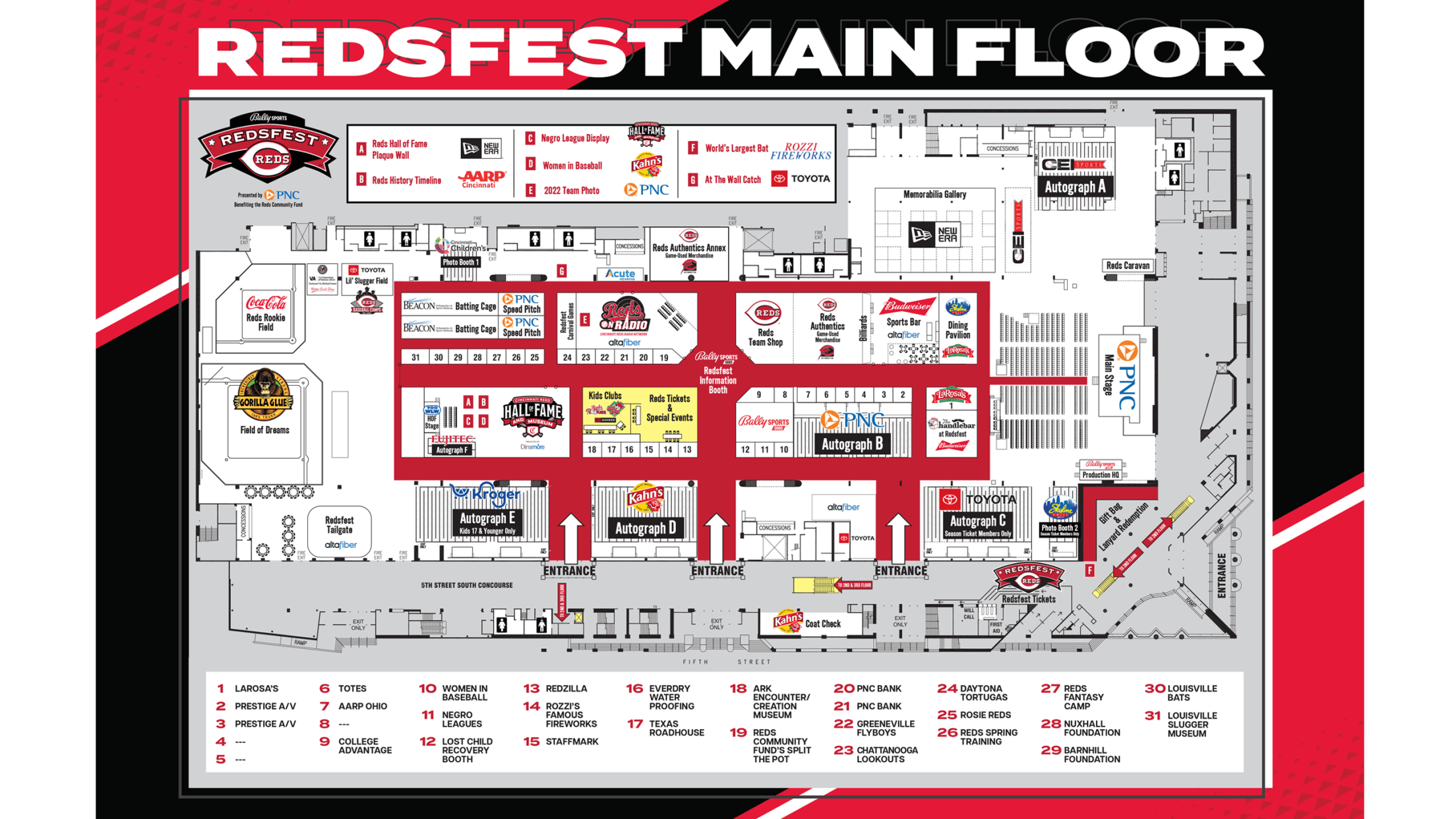Redsfest Floor Map | Cincinnati Reds