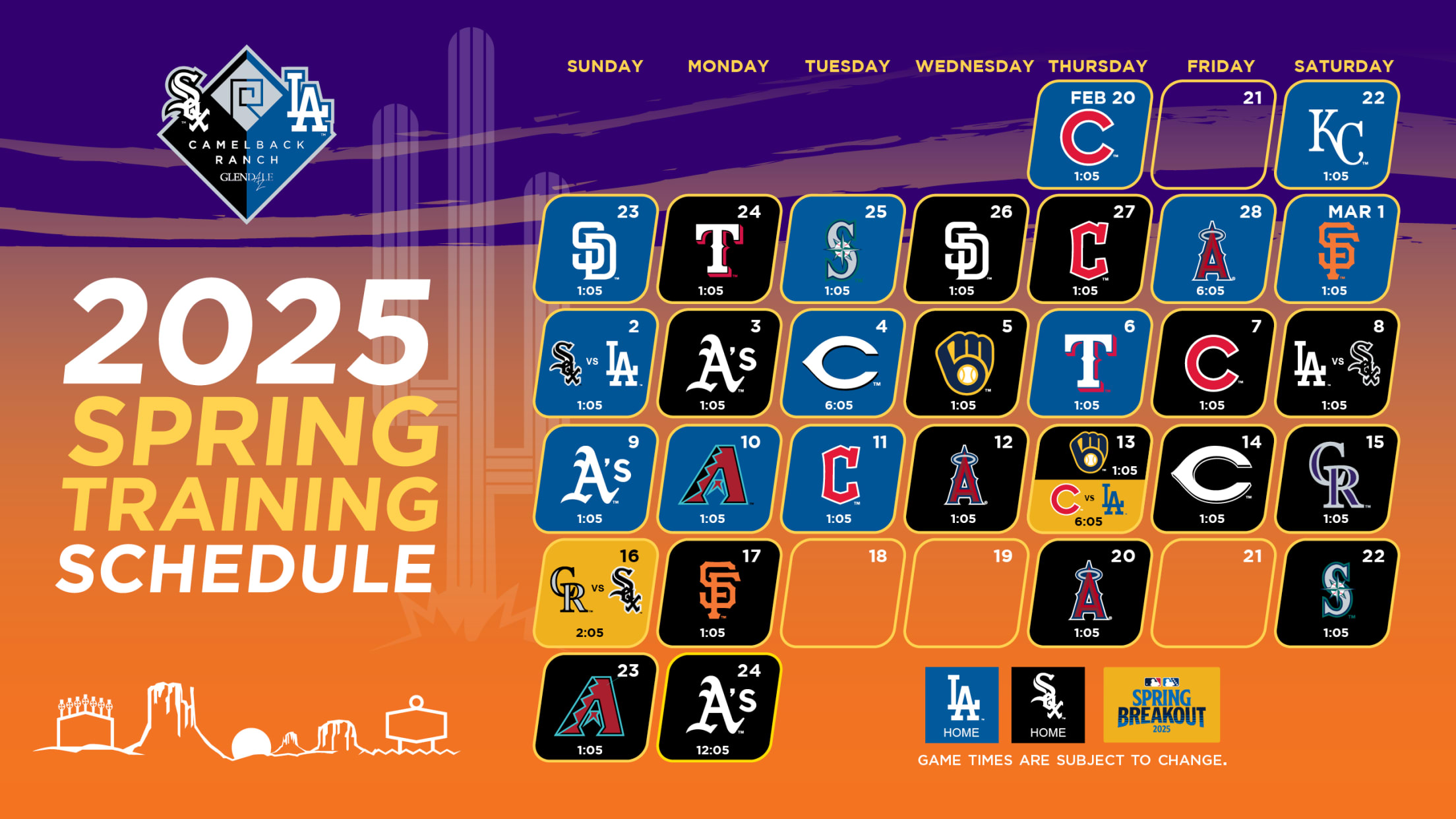 Schedule | Camelback Ranch-Glendale | MLB.com