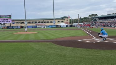 Six-Year-Old Cancer Warrior throws First Pitch at Marlins Spring ...